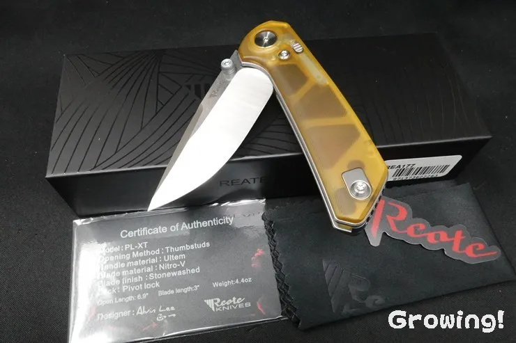 ナイフショップ グローイング！ Reate knives【リアートナイフ】 「PL-XT」 【Nitro-V】【ピボットロック】【ウルテム】折りたたみ